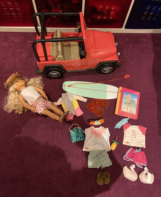 OUR GENERATION VAN and surfer girl with outfits and book £65.00 ...