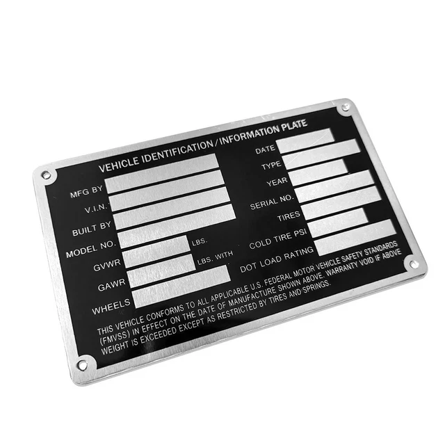 SERIAL NUMBER CAR Hauler Semi Trailer Special ID Tag Plate Model Custom ...