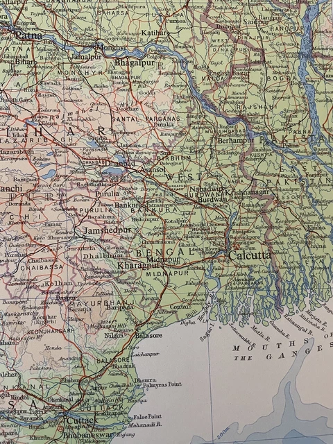 MAP OF INDIA North, Plate 29 Disbound 1959 Times Atlas Of The World ...