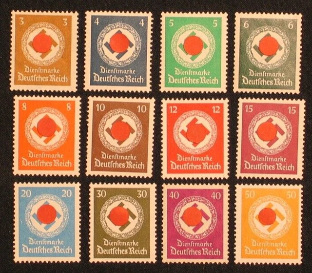 D. REICH, WW2, Adolf Hitler Germany, Service Marks No. 132-143 ** £22. ...