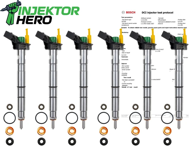 6X 0445115037 059130277AB 059130277BD Audi VW 3.0 TDI Injektor ...