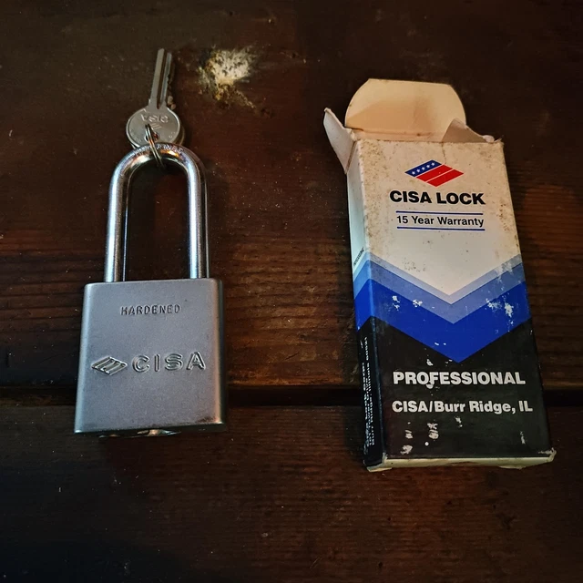 CISA PT/45 HARDENED Steel Padlock – Rekeyable 6-Pin Cylinder – w/ Box £ ...