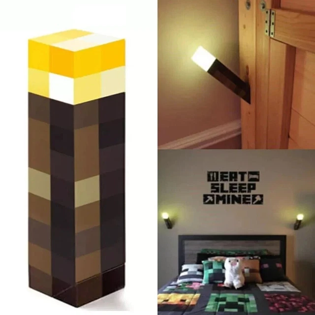 MINECRAFT GAME TORCH Lamp Led Night Light Home Decors USB Rechargeable ...
