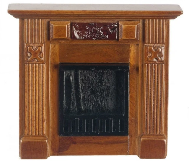 MAISON DE POUPÉES Miniature Petit Noyer Bois Elizabeth Cheminée 1:12 Échelle EUR 17,02 - PicClick FR