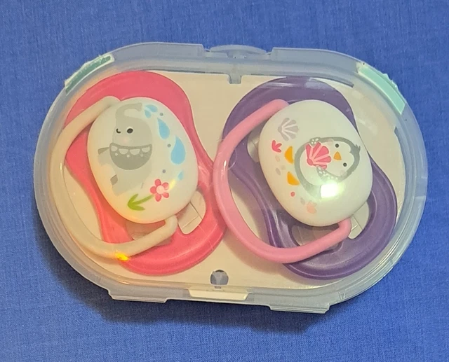 PHILIPS AVENT ULTRA Air Soothers Dummies 2-Pack Pink Purple Sterilising ...