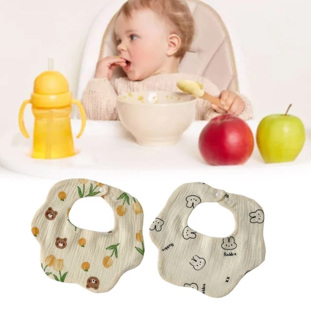 SALIVA TOWEL FEEDING Bibs Soft Breathable Bib Drooling Apron Cotton ...