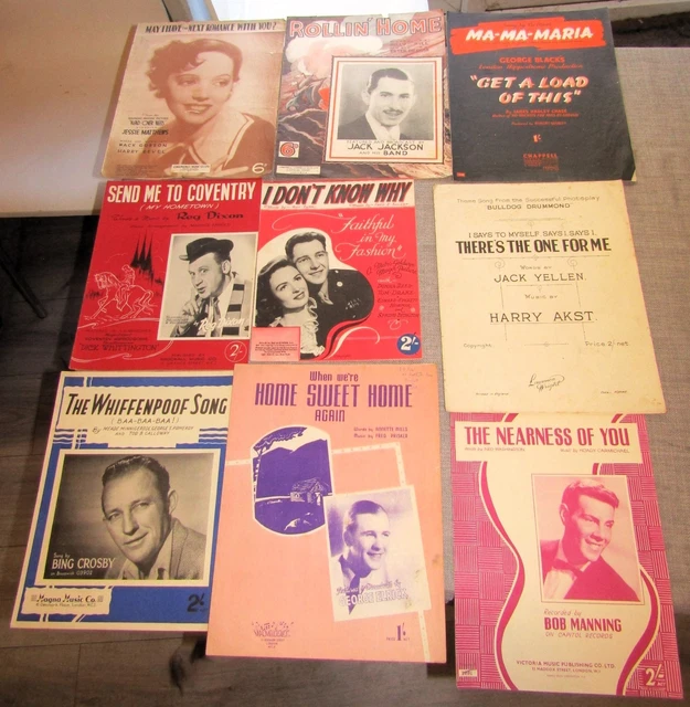 ORIGINAL SHEET MUSIC from 1920s to 1940s Choose from List Pianoforte ...