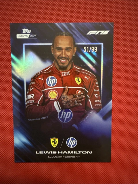 TOPPS F1 LIGHTS Out 2025 Lewis Hamilton Driver Portrait Parallel 51/99 ...