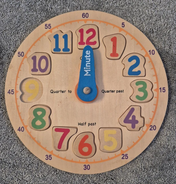 LITTLE TIKES LEARN To Tell The Time Educational Wooden Puzzle Clock ...