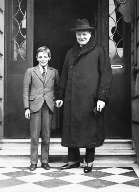 WINSTON CHURCHILL AND His Son 1920 Old Photo $9.00 - PicClick AU