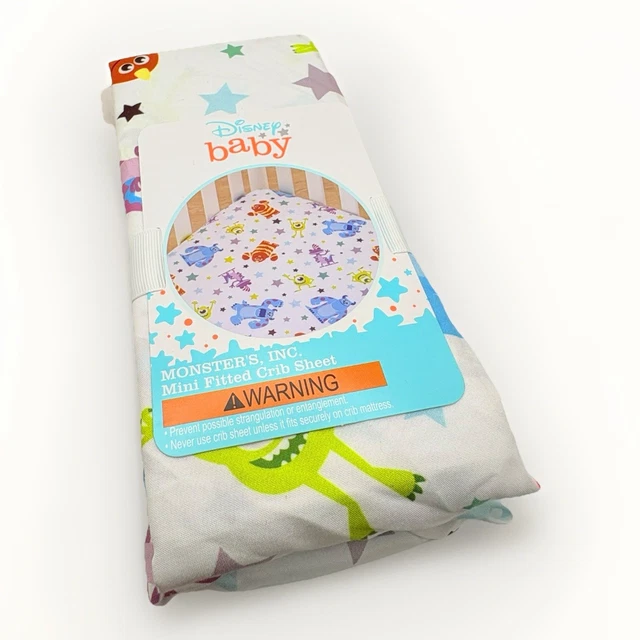DISNEY BABY PIXAR Monsters Inc. Sulley Mike Wazowski Crib Fitted Sheet ...