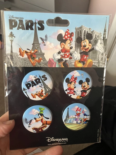 DISNEY DLP DISNEYLAND Paris Eiffel Tower Pin Badge Set Mickey Minnie ...