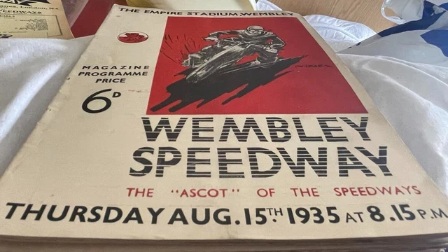 WEMBLEY LIONS V Harringay Racers-Speedway Programme--15Th August 1935 £ ...