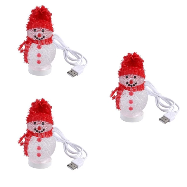 3 PACK LIGHT up Snowman Indoor Decorations Christmas Lights Lamp £14.59 ...
