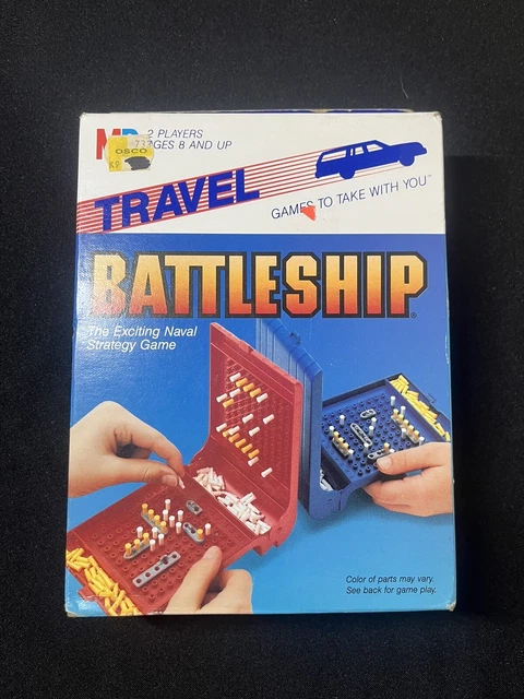 TRAVEL BATTLESHIP VINTAGE Strategy Game Milton Bradley complete with ...