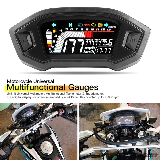DIGITAL SPEEDOMETER RPM Motorcycle Speedometer Tachometer Gauges ...