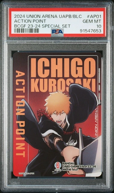 UNION ARENA ACTION Point Ichigo Kurosaki PSA 10 Bleach UAPB/BLC-AP01 ensemble spécial EUR 121,00 ...