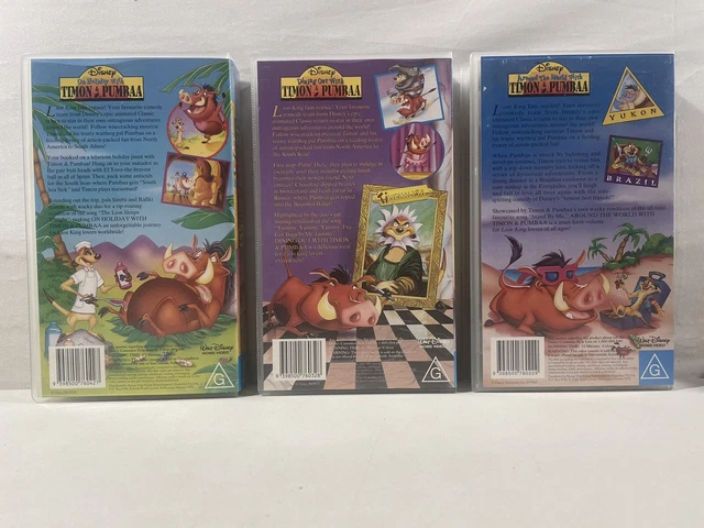 VINTAGE 90S DISNEY TIMON & PUMBAA VHS Collection x3 Video Tapes LNC £25 ...