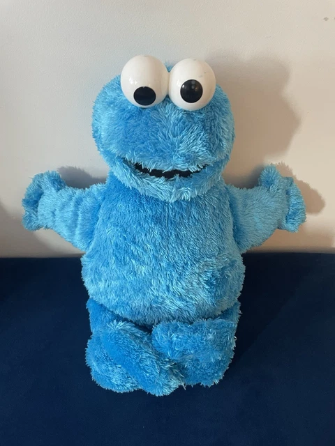 HASBRO SESAME STREET Blue Faux Fur Cookie Monster Soft Toy Teddy Plush ...