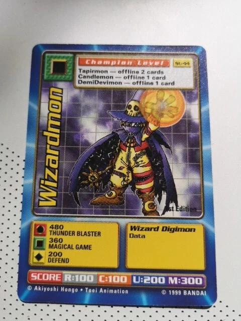 WIZARDMON DIGIMON CARD 1st Edition English St-44 EUR 7,50 - PicClick FR
