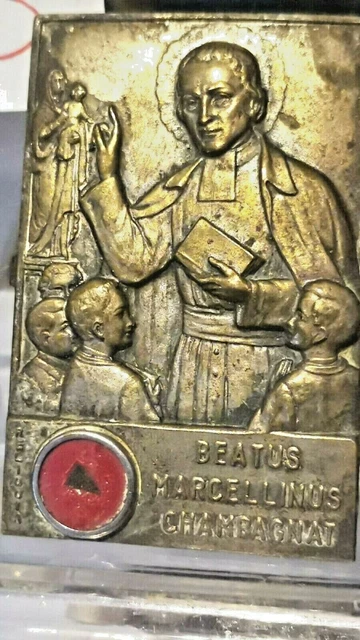 OLD MEDAGLIA RELIQUIE Reliquia Marcellinus Champagnat Arte Sacra Santo ...