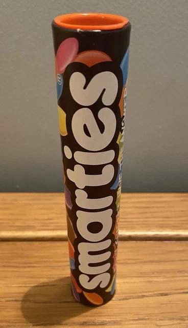 ORIGINAL 80S 90S Brown Vintage smarties Tube With Orange Plastic Lid T ...