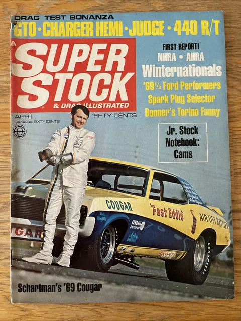 SUPER STOCK & DRAG ILL magazine April 1969 GTO Charger Judge Cougar ...