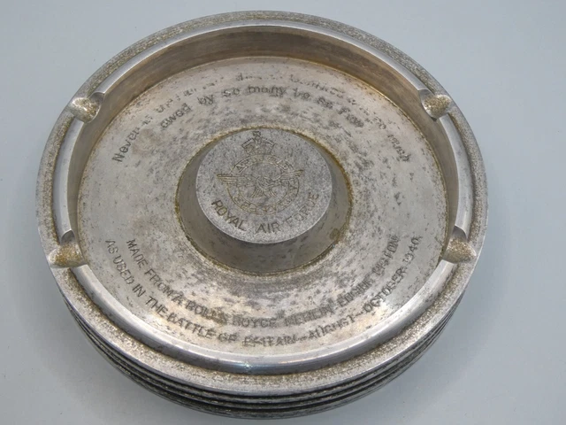 WW2 RAF BATTLE of Britain Rolls Royce Merlin Engine Piston Ashtray ...