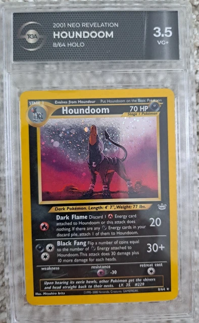CARTE POKÉMON ANGLAISE rare Houndoom Neo Revelation Holo classée 3,5 VG + 8/64 JCG EUR 44,32 ...