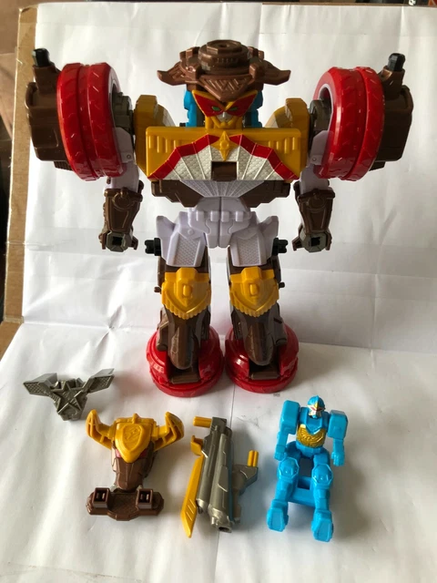 POWER RANGERS NINJA Steel Bull Rider megazord rare toy + blaster gun V ...