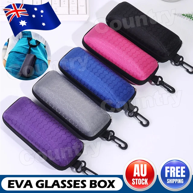PORTABLE ZIPPER SUNGLASSES Carry Case Eye Glasses Clam Hard Shell ...