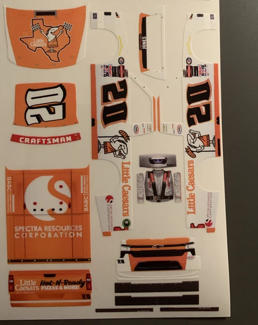 CUSTOM 2023 ED Jones #20 Little Caesars 1/64 Scale NASCAR Peel & Stick ...
