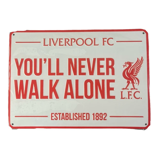 LIVERPOOL FC OFFICIAL You'll Never Walk Alone Metal Sign YNWA LFC Gift ...