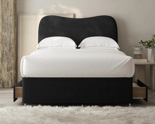 5FT ORTHOPAEDIC MATTRESS Bed Frame Granite Boucle Divan No Storage £ ...