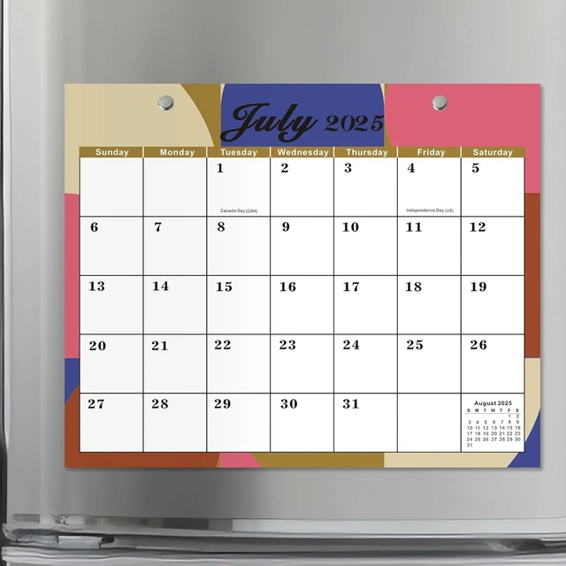 FRIDGE CALENDAR MAGNETIC, 18 Month July 2025-2026 UK Retro Fridge... £9 ...