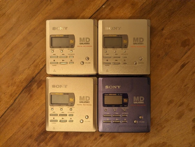 4 X SONY MZ-R55 MiniDisc Walkman Recorder - Spares or Repair - Good ...