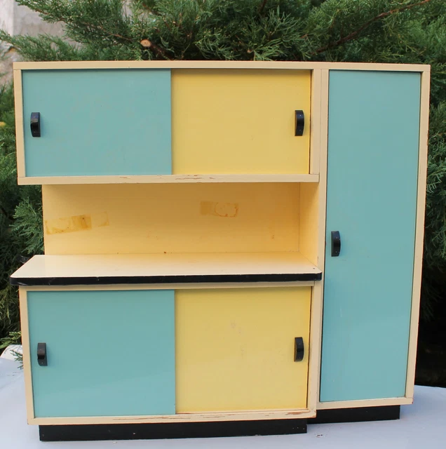 ANCIEN JOUET MEUBLE de cuisine de poupée année 1950 avec vaisselle EUR 70,00 - PicClick FR