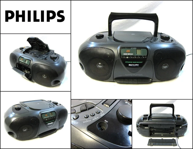 PHILIPS AZ8050 PORTABLE Radio Cassette CD Player Boombox £26.11 ...