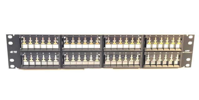 NEW TE TYCO AMPTRAC MM Shielded Patch Panel Cat6A 48-port 19" 2U ...