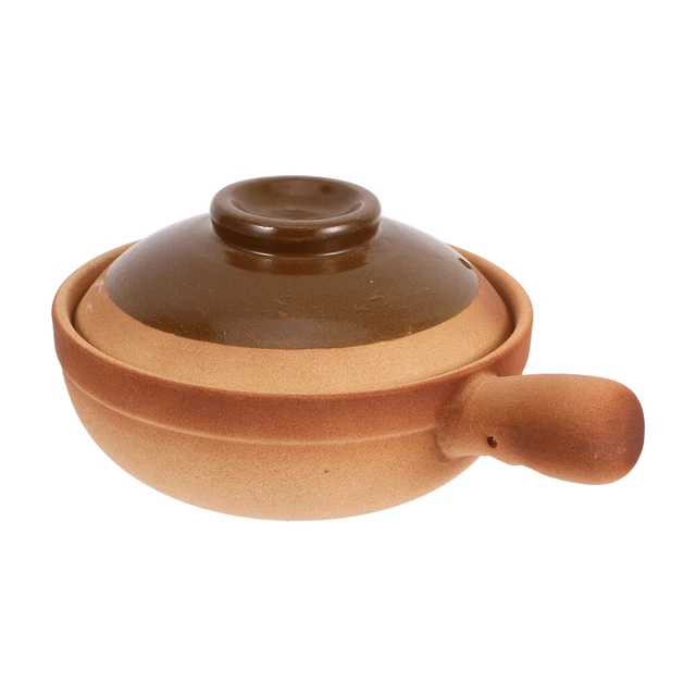 TRADITIONAL CLAY POT Chinese Clay Cooking Pot with Lid Single Handle ...