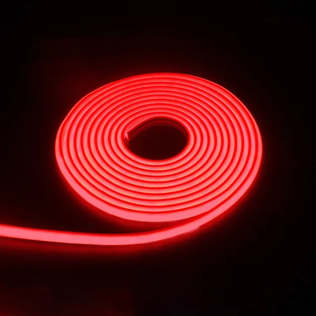 RED 220V COB LED Neon Strip Lights 360LEDs/m Waterproof Outdoor Super ...