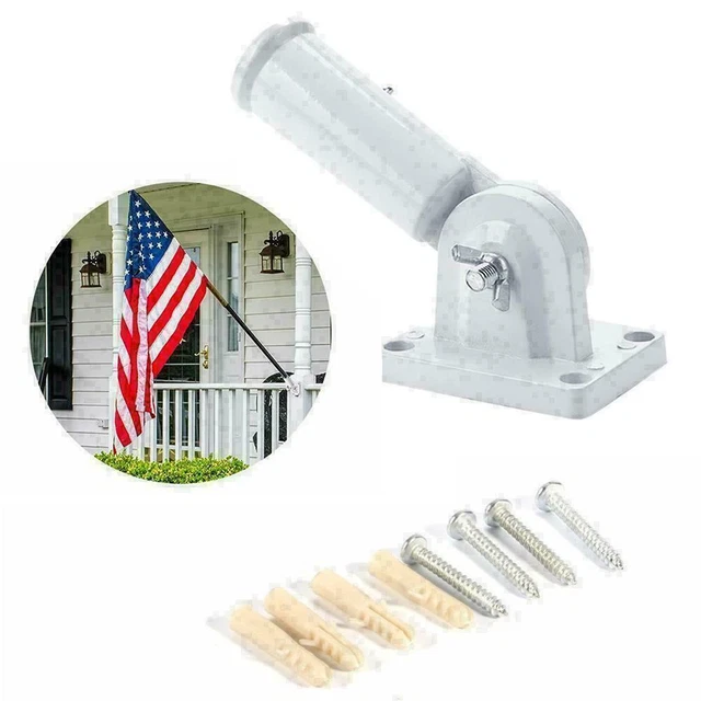 WALL MOUNT FLAG Pole Bracket Heavy-Duty Aluminum with Adjustable CA ...