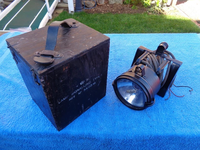 WW2 1940S RAF Air Ministry Aldis Morse Code Signal Light in Box £85.00 ...
