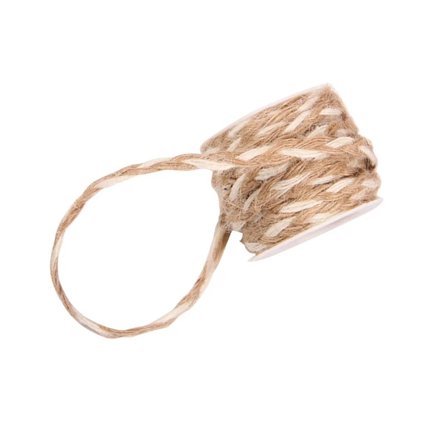 5M NATURAL HESSIAN Jute Twine Rope Burlap Ribbon Roll for Arts Crafts ...