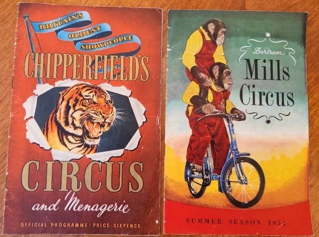 CHIPPERFIELD'S CIRCUS PROGRAMME 1950s and Bertram Mills Circus Summer ...