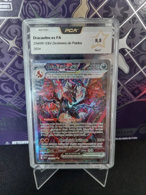 CARTE POKÉMON DRACAUFEU ex FA (234/091) Destinées de Paldea [PCA 9,5] EUR 355,00 - PicClick FR
