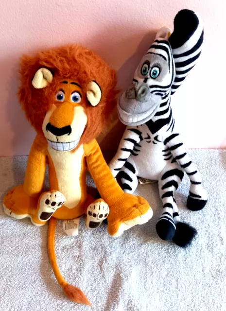 MADAGASCAR MARTY THE Zebra & Alex The Lion Soft Toy Plush Dreamworks £ ...