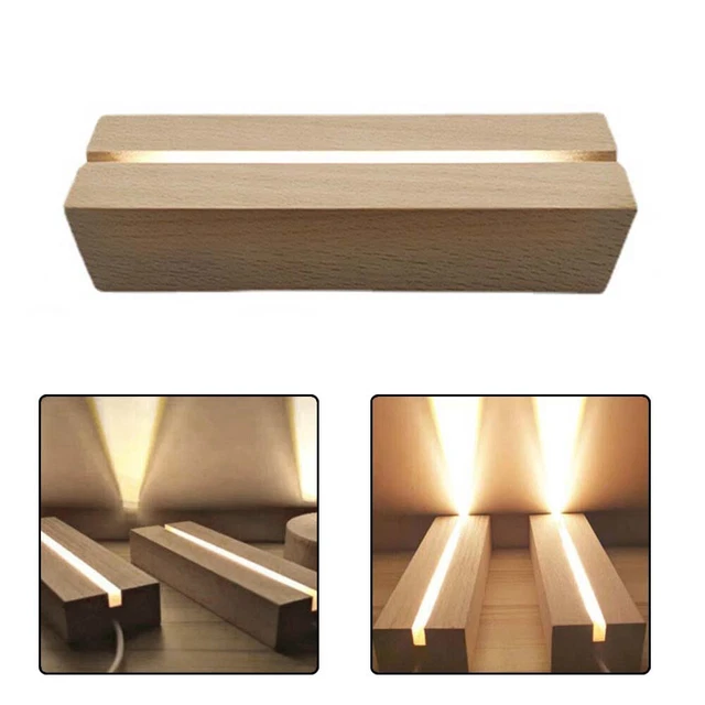 NIGHT LIGHT BASE Rectangular Resin Epoxy Solid Wood Acrylic Art Craft ...