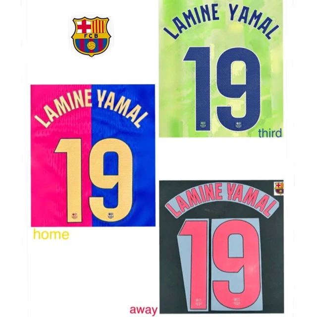 BARCELONA LAMINE YAMAL #19 Name Print And Number 2024/25 third CHOOSE ...