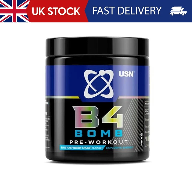 USN B4 BOMB Pre Workout Powder - 300g (20 Servings) Energy Drink Powder ...
